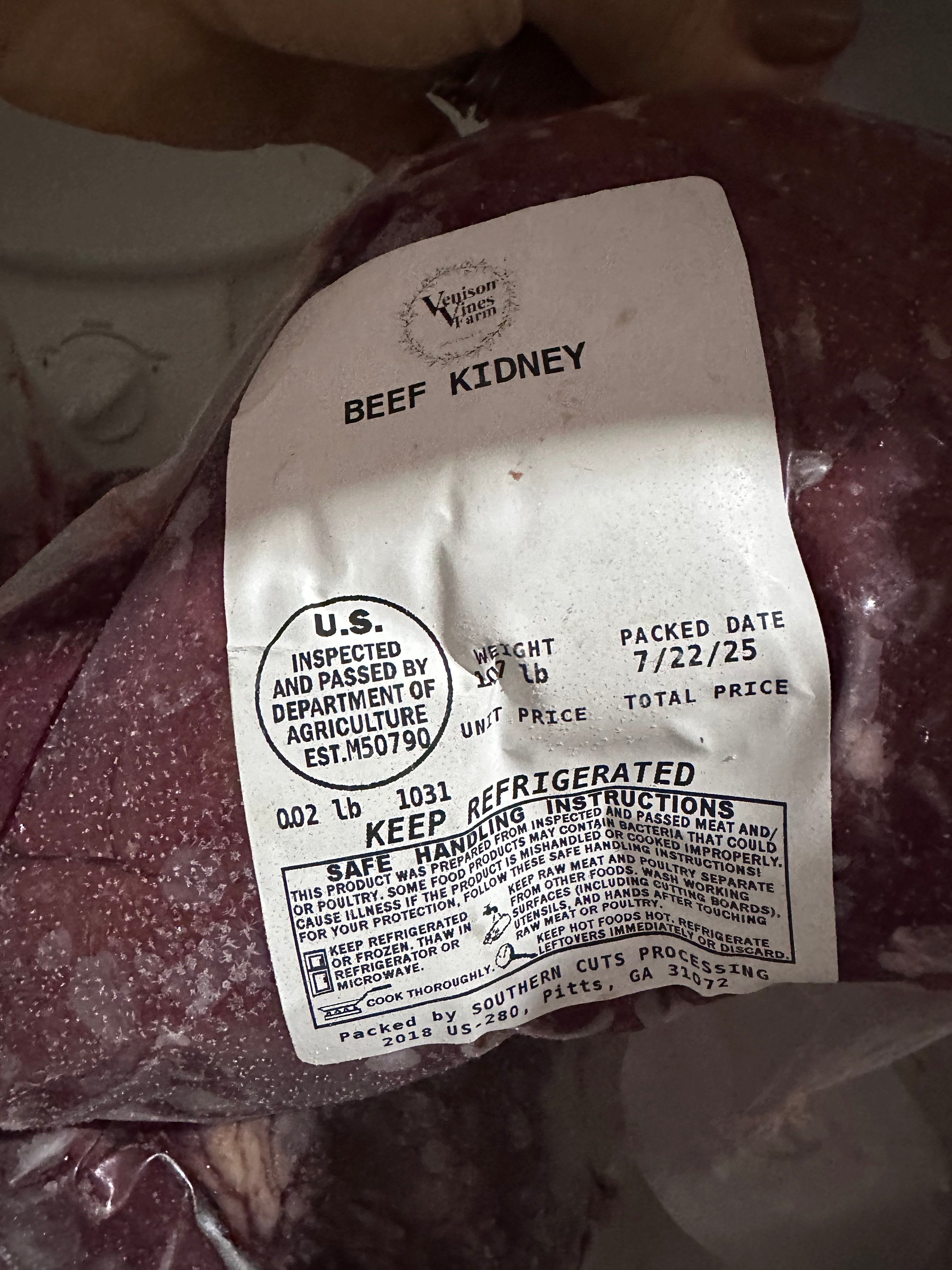 Beef Kidney – Venison Vines Farm